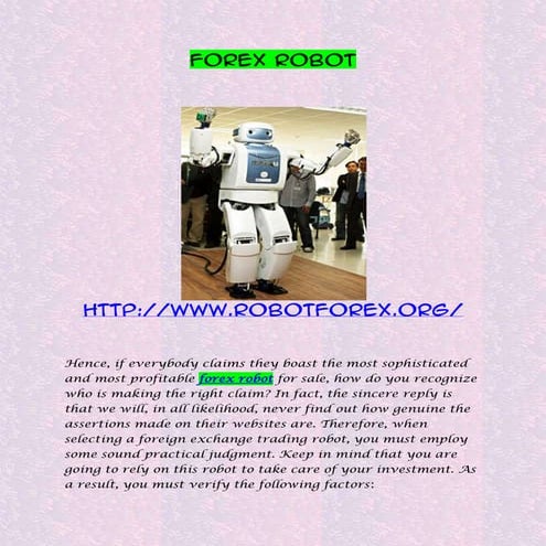 Forex robot | DOCX
