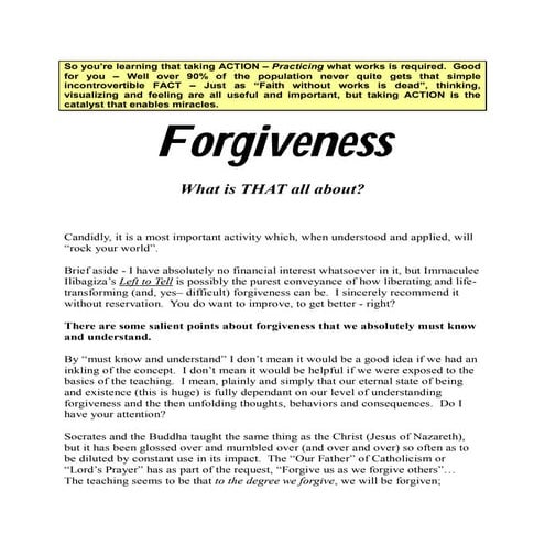 FREE Chapter from "Out of the blue" ~ on Forgiveness | PDF ...