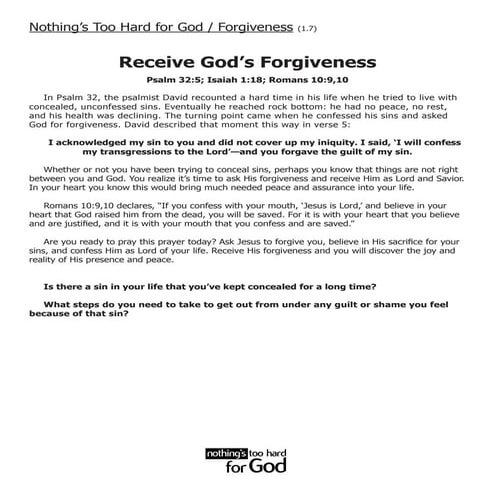 Forgiveness 7 | PDF