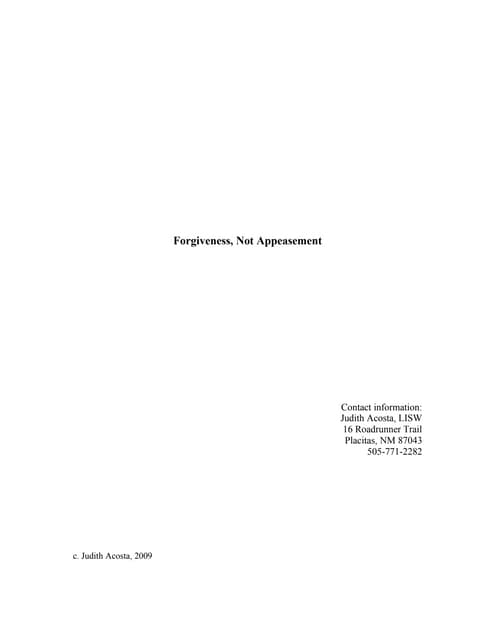 The Anatomy of Forgiveness and Reconciliation 1. What 3 | PDF