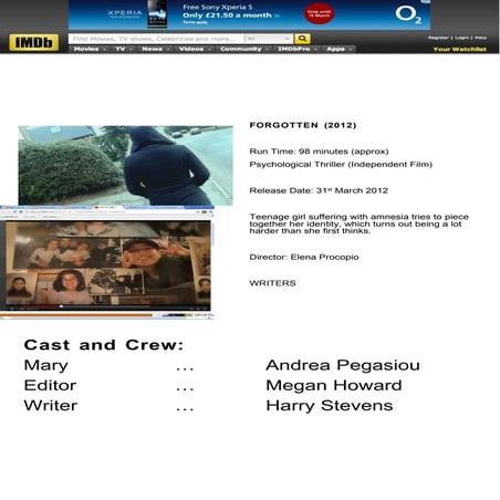 Forgotten imdb page | PDF