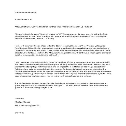 For immediate release | DOCX
