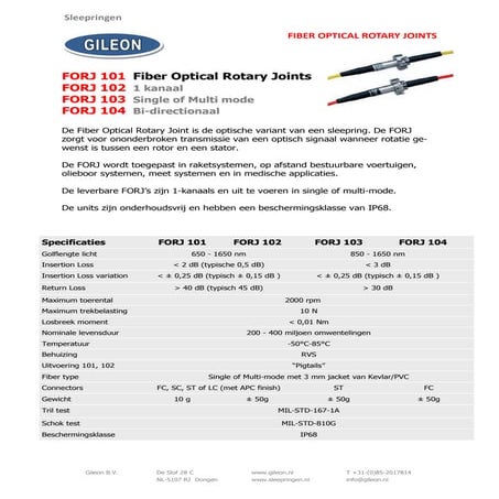 Forj fiber optical rotary joint | PDF