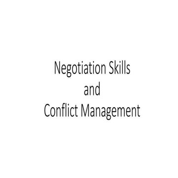 NEGOTIATION SKILLS AND CONFLICT MANAGEMENT | PPTX