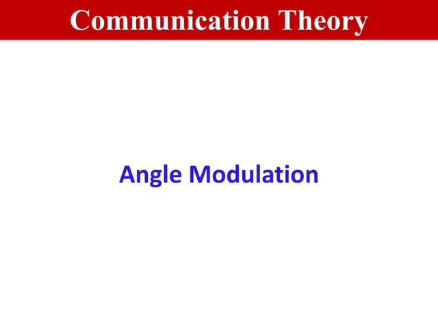 Angle Modulation Pptx Computer Networking Computing