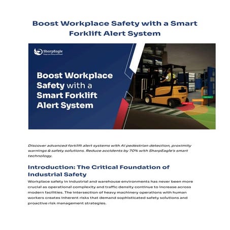 Boost Workplace Safety with a Smart Forklift Alert System | PDF