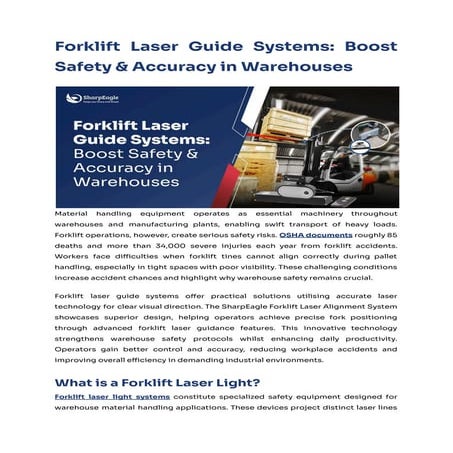 Forklift Laser Guide Systems: Boost Safety & Accuracy in Warehouses | PDF