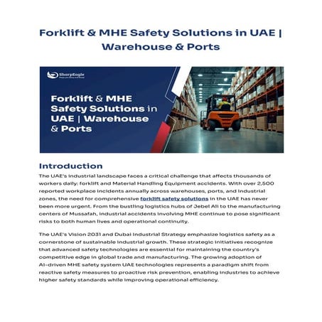 Forklift & MHE Safety Solutions in UAE Warehouses and Ports | Enhance ...