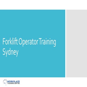 Forklift Operator Training Sydney | PPT