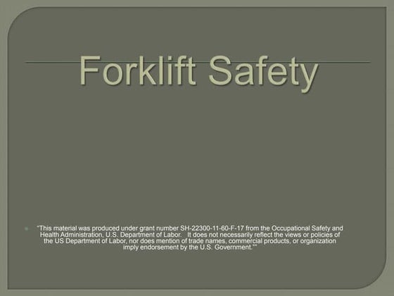 Forklift Safety Training for industrial users | PPT