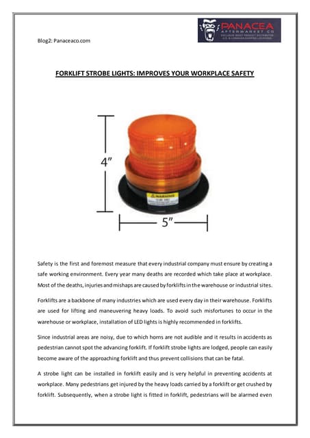 5 reasons to use safety lights on forklifts warehouse | PDF | Auto ...