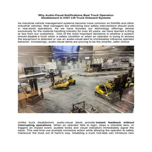 Forklift Operational data Visual Alerts in Real Time | DOCX