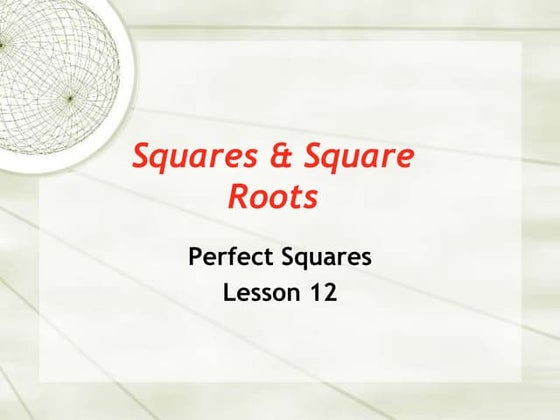 Square root | PPT | Science