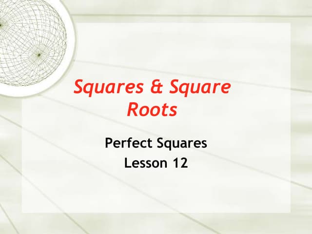 Math 7 Q2 W1 Perfect Square and Perfect Cube.ppt | Science