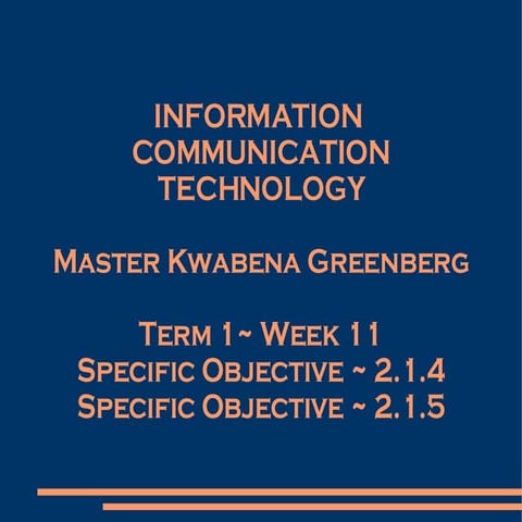 Form 1 Term 1 Week 11.2 | PPT