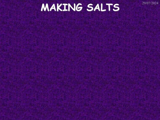 8.3 preparation of salts | PDF | Chemistry | Science