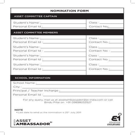 AA - Nomination Form | PDF