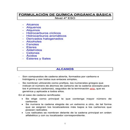Formulación Orgánica | PDF