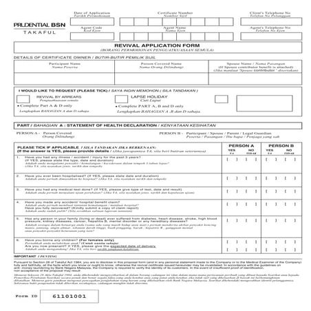 Revival Application Form | PDF