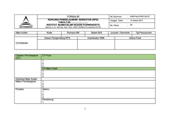Format RPS-Baru RPS terbaru tahun2024 dikti | PPT