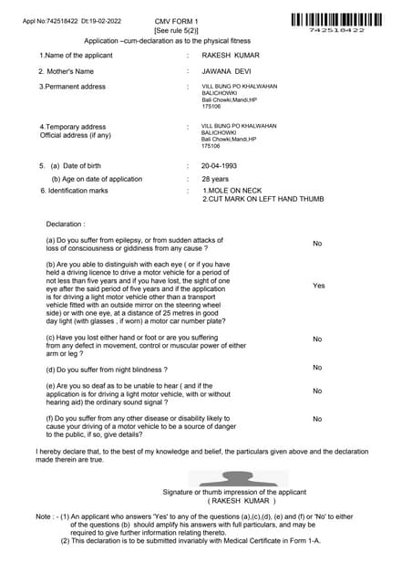 Rto Form 22 Fill Online, Printable, Fillable, Blank, 55% OFF