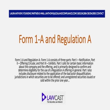 Form 1-A and Regulation A | PPT