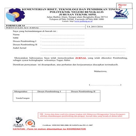 Form 14 acc jurnal | DOC