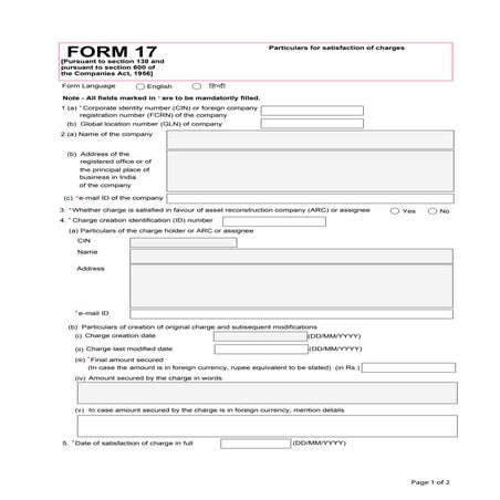 Form 17 axis bank release of charge | PDF
