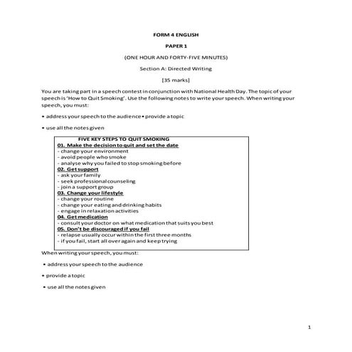 Form 4 ENGLISH p1.final 2014 | DOCX