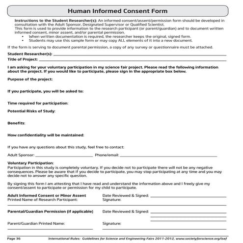 Form 4 human subjects informed consent | PDF | Education