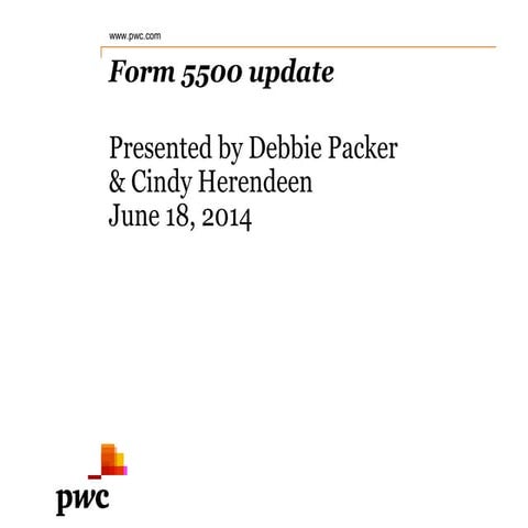 Form 5500 update 06.16.14 | Personal Taxes | Personal Finance
