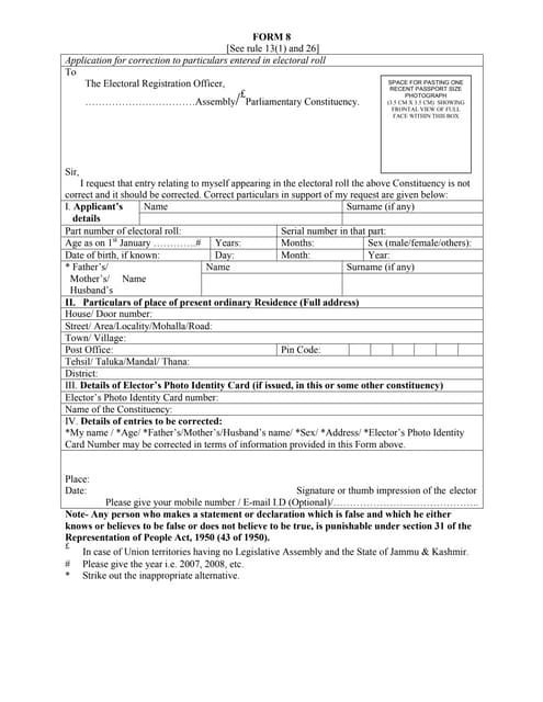 Official Guidelines for Voter Registration (Form 6) | PDF