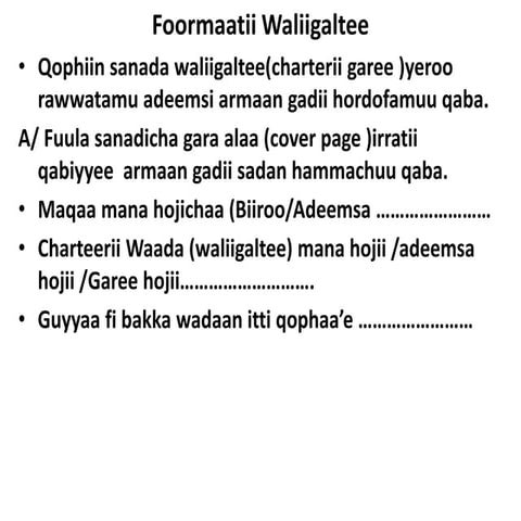 Yaadannoo Barnoota Gadaa kutaa 8ffaa 2016 | PPTX