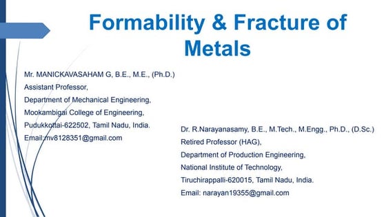 Formability in Sheet Metal Working | PDF
