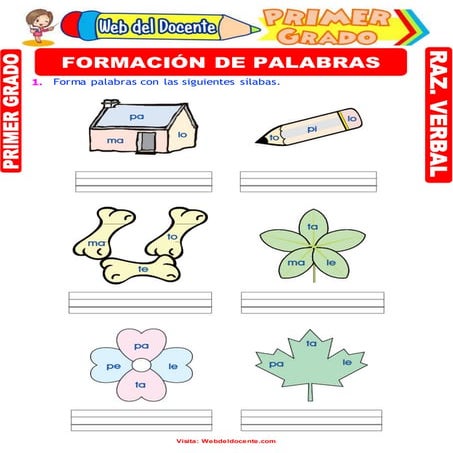 Trabajo De Palabras De Primer Grado Hoja De Trabajo Práctica De