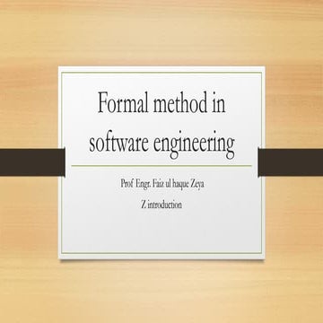 Formal methods in software engineering course lecture 2 | PPTX
