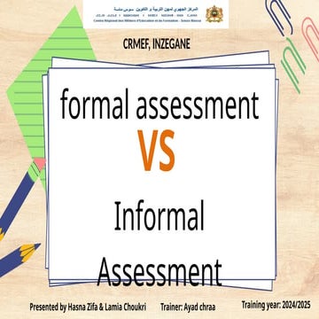 FORMAL AND INFORMAL ASSESSMENT presentation. | PPTX