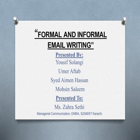 Formal and Informal email writing | PPTX