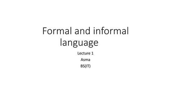 Formal vs. Informal Language | PDF