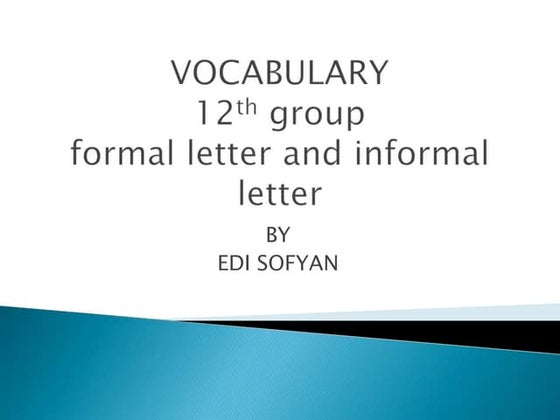 Presentation on formal letter | PPT