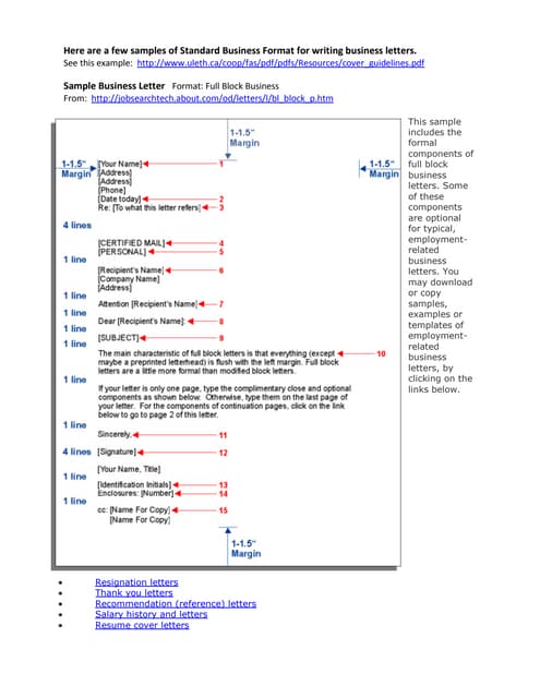 Six Standard parts of a letter | DOCX
