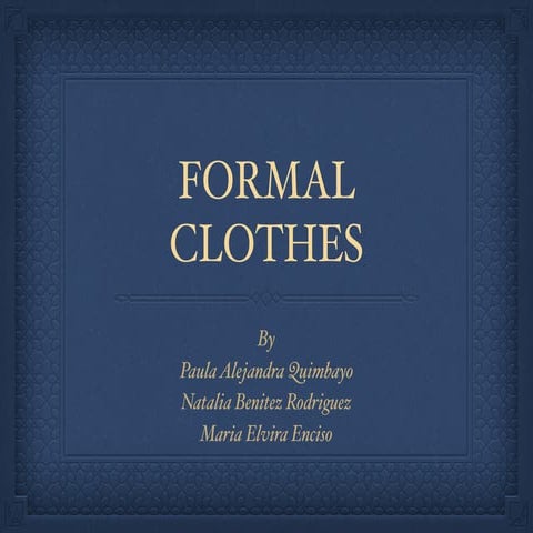 Formal clothes | PDF