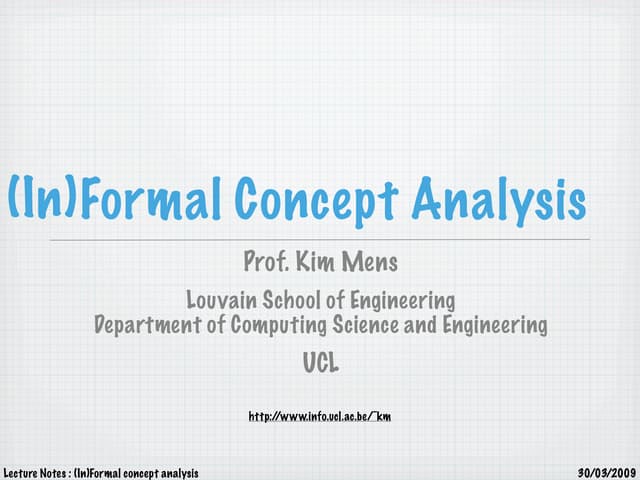 (In)Formal Concept Analysis | PPT (In)Formal Concept Analysis | PPT