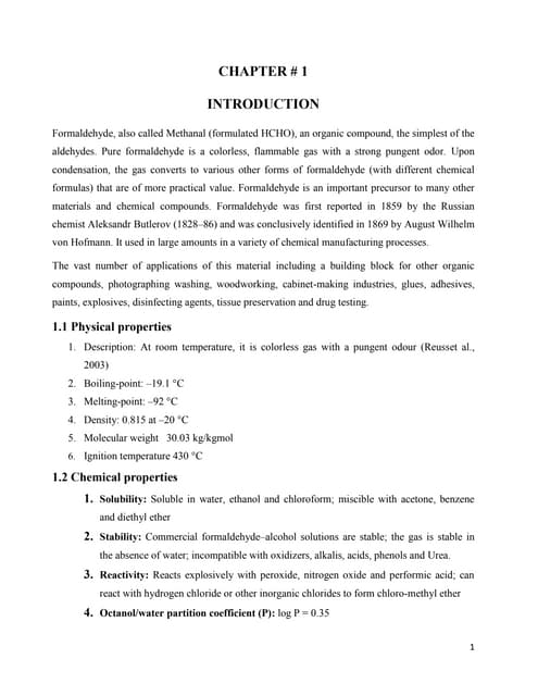 Simulation of Formaldehyde Production Process | DOCX | Chemistry | Science