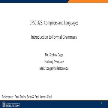 Compilers and Languages Lecture 1, 2024 | PPT