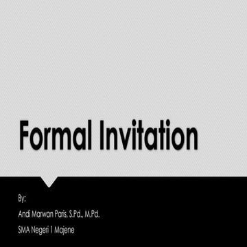 Invitation - Formal Invitation Presentation | PPTX