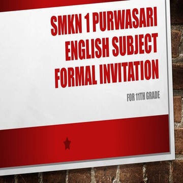 Formal Invitation fo 11 th grade students | PPTX