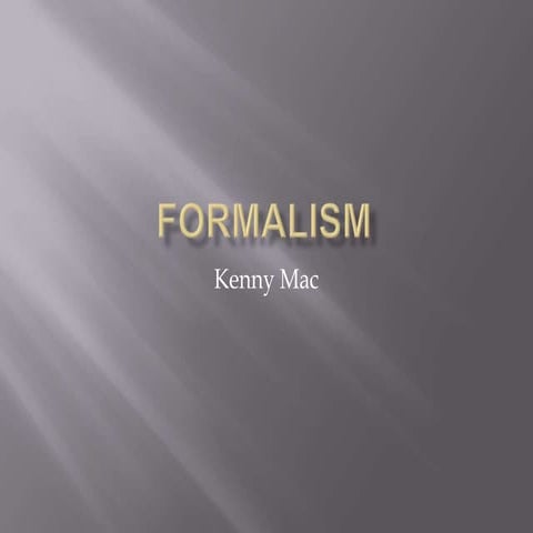 Formalism | PPT
