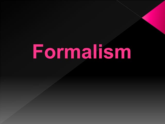 Formalism (Literary Theory) | PDF