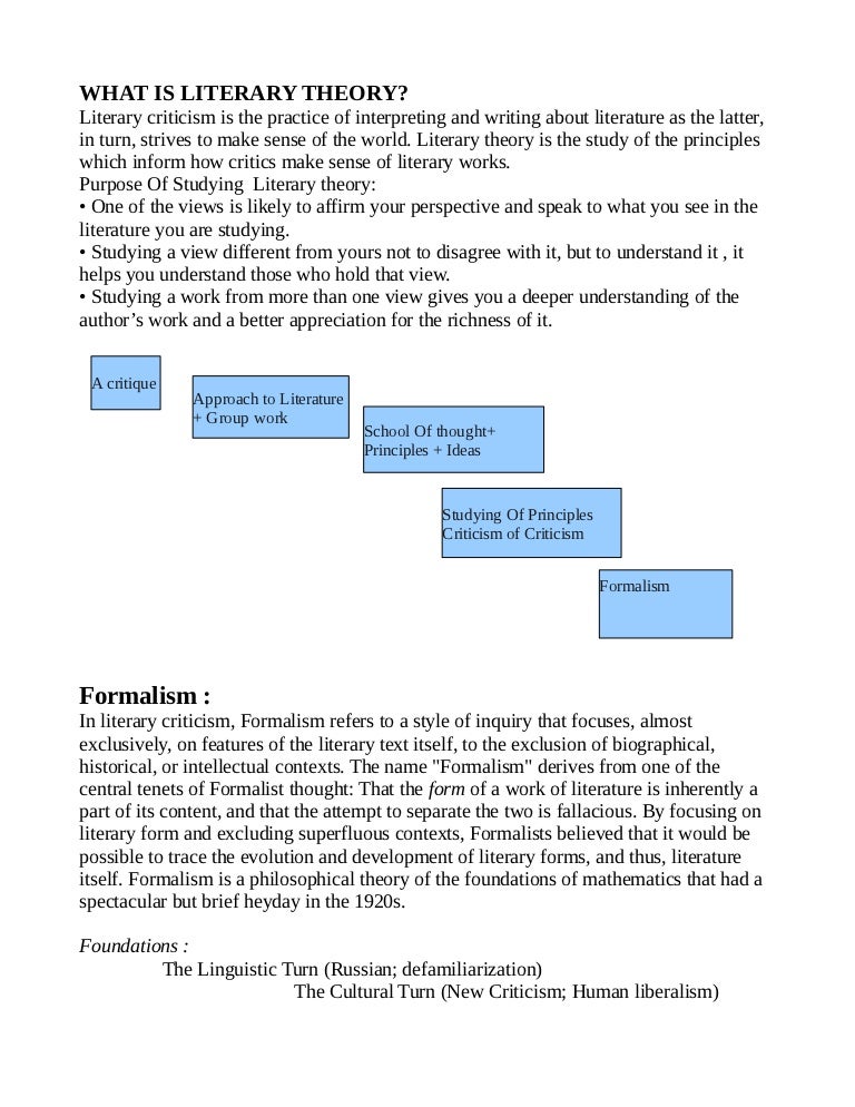 Formalism Literary Theory